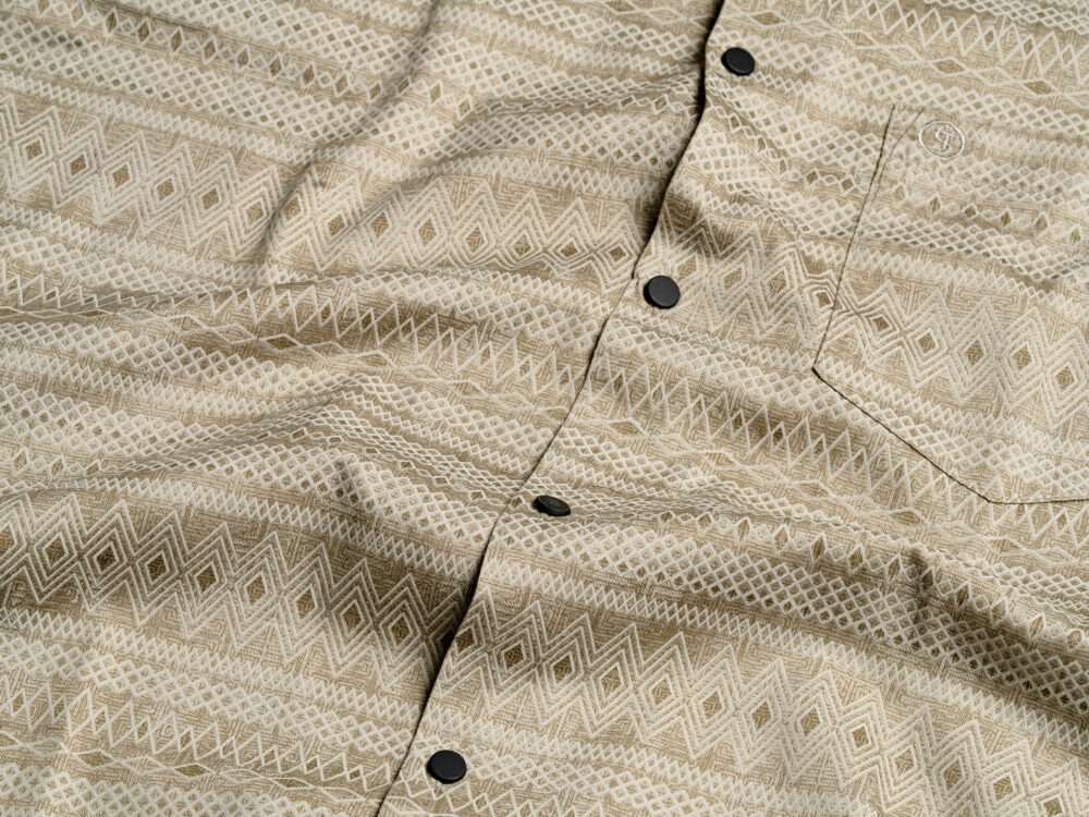 Beige Geometric Print Casual Shirt for Men – Royalgrandeur
